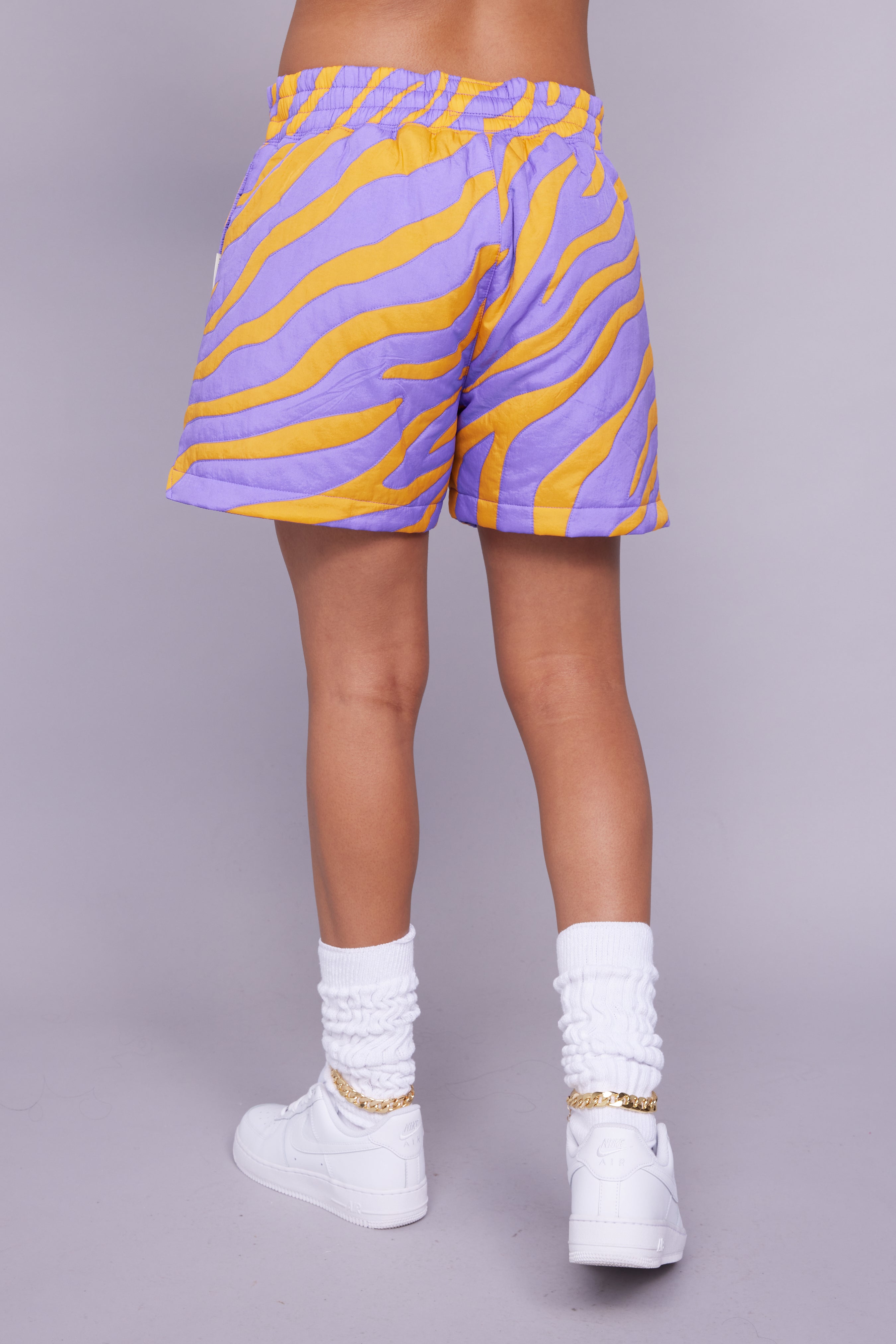 Lakers Nylon Quilted Puffer Short – Melody Ehsani