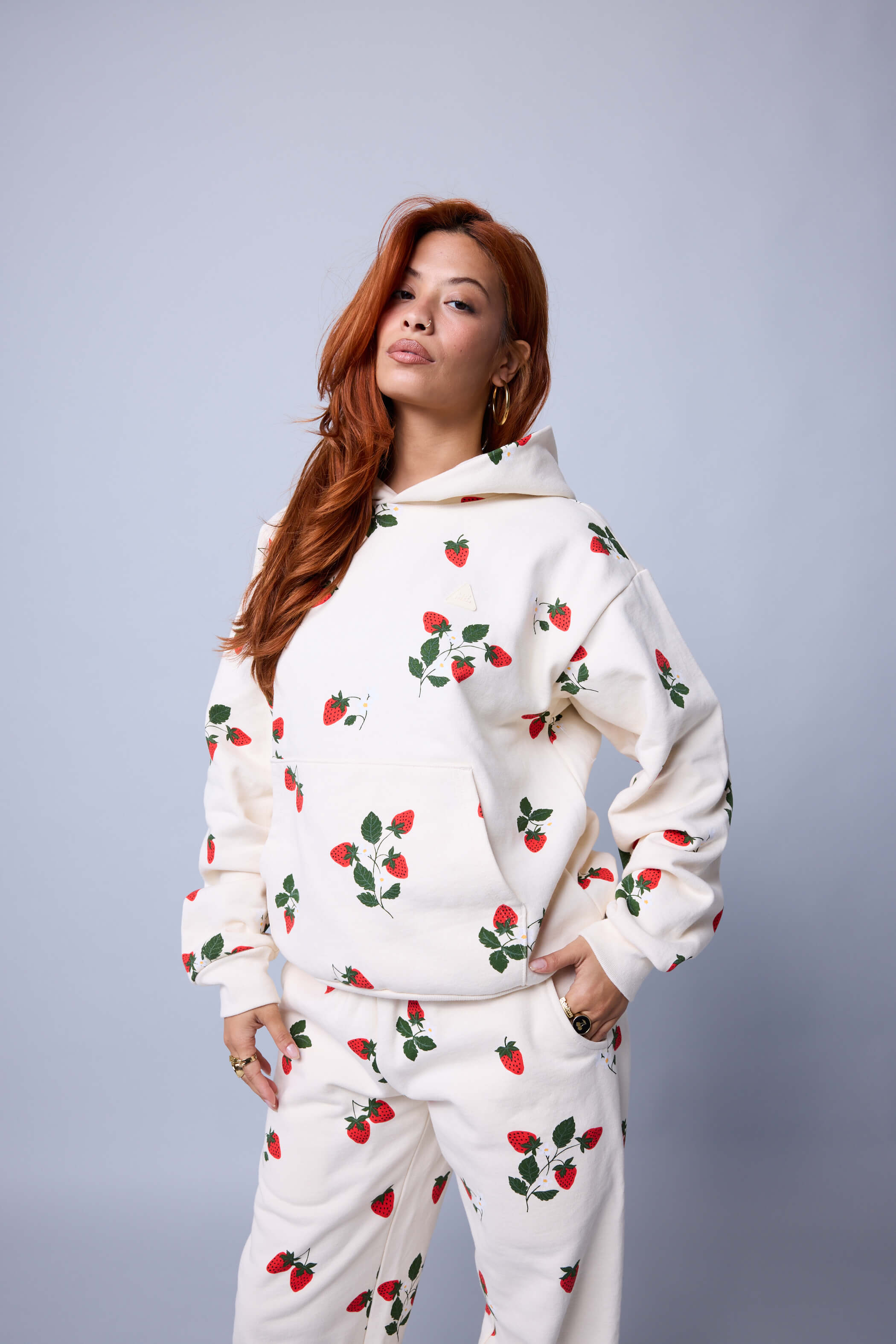 Women's Premium Cotton Buttercream Strawberry Fields Hoodie – Melody Ehsani