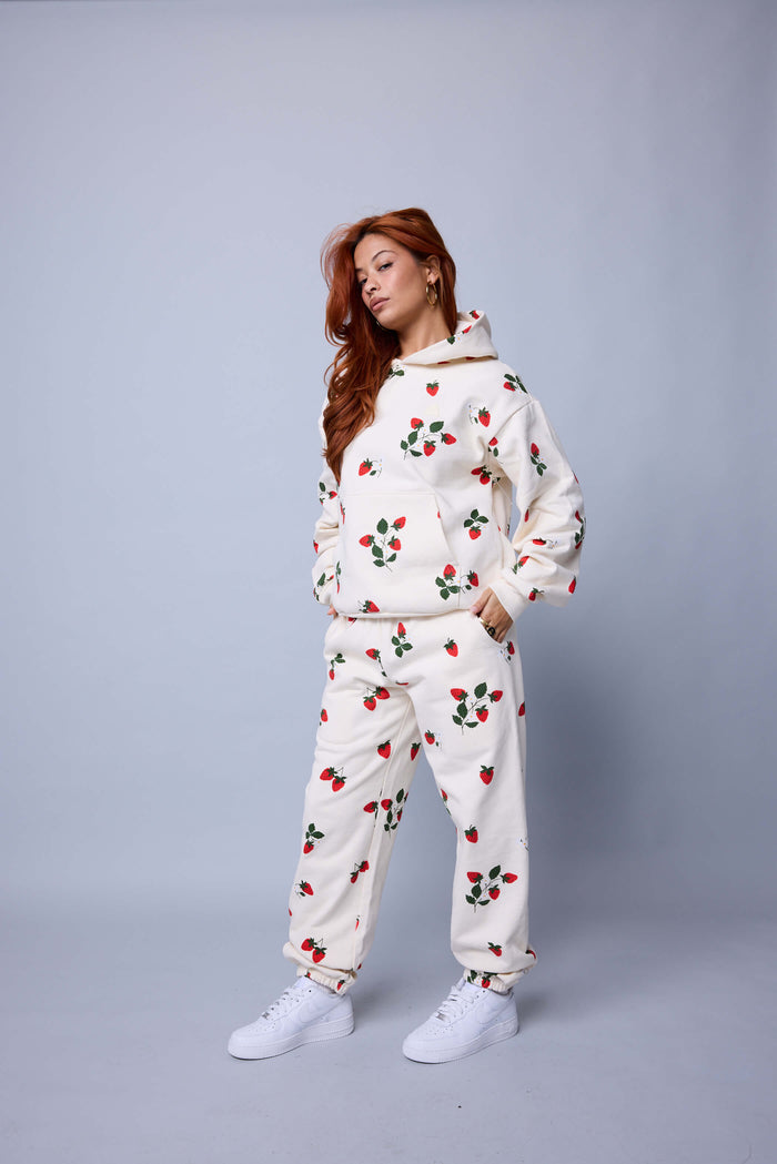 Women's Premium Cotton Buttercream Strawberry Fields Hoodie – Melody Ehsani