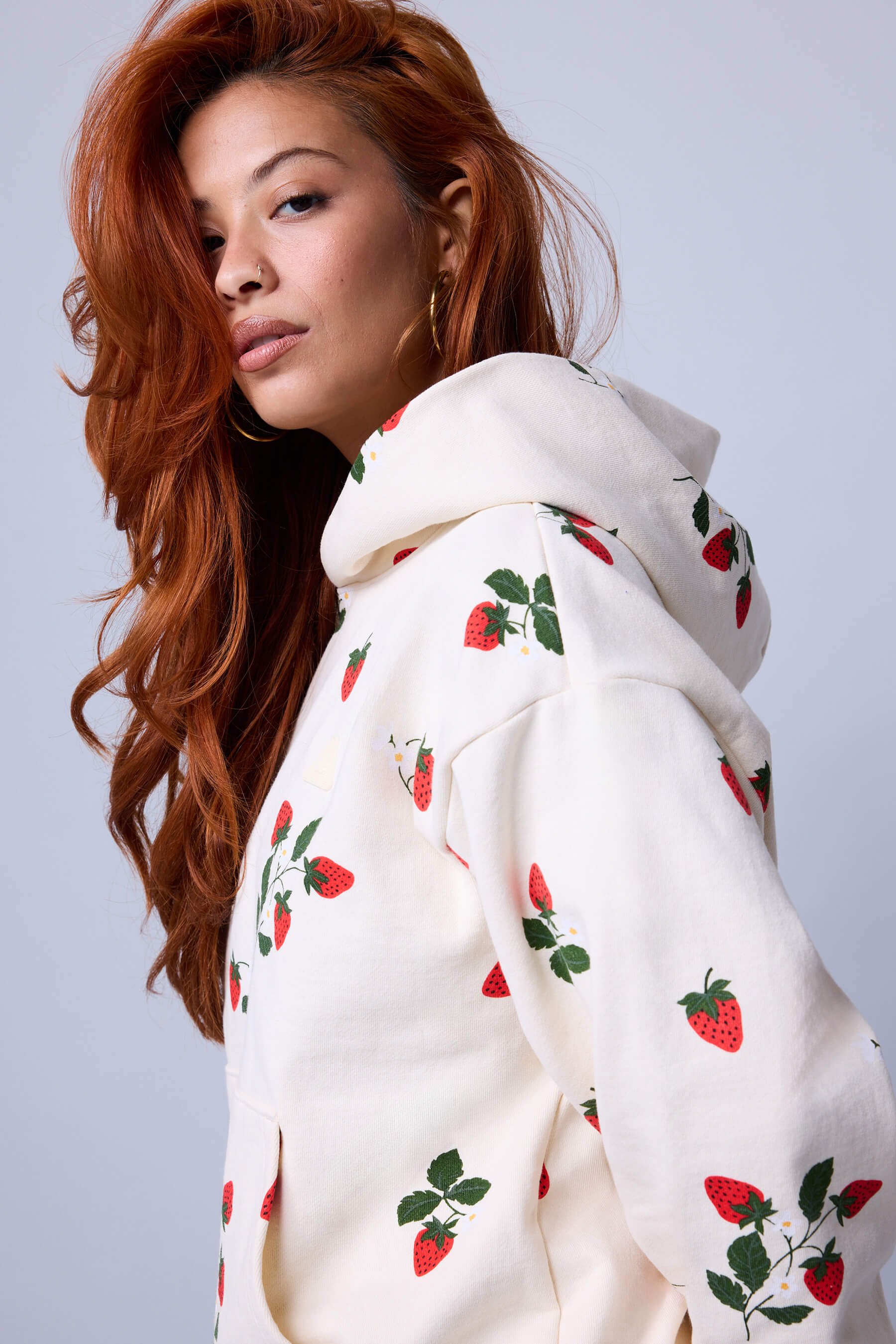Women's Premium Cotton Buttercream Strawberry Fields Hoodie – Melody Ehsani