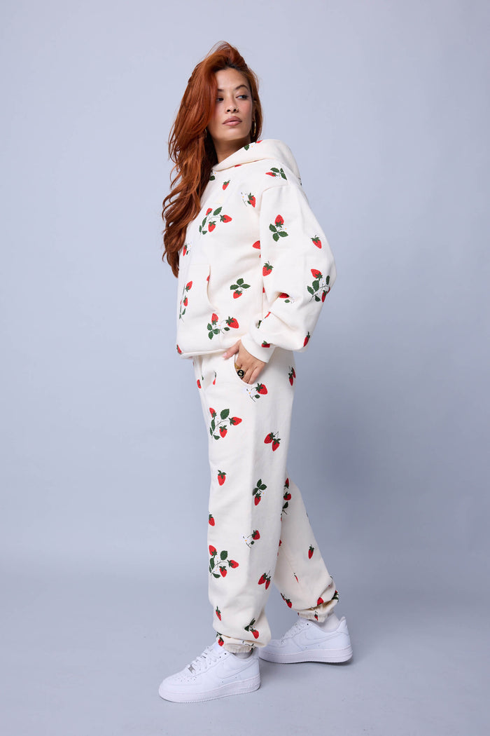 Women's Premium Cotton Buttercream Strawberry Fields Hoodie – Melody Ehsani