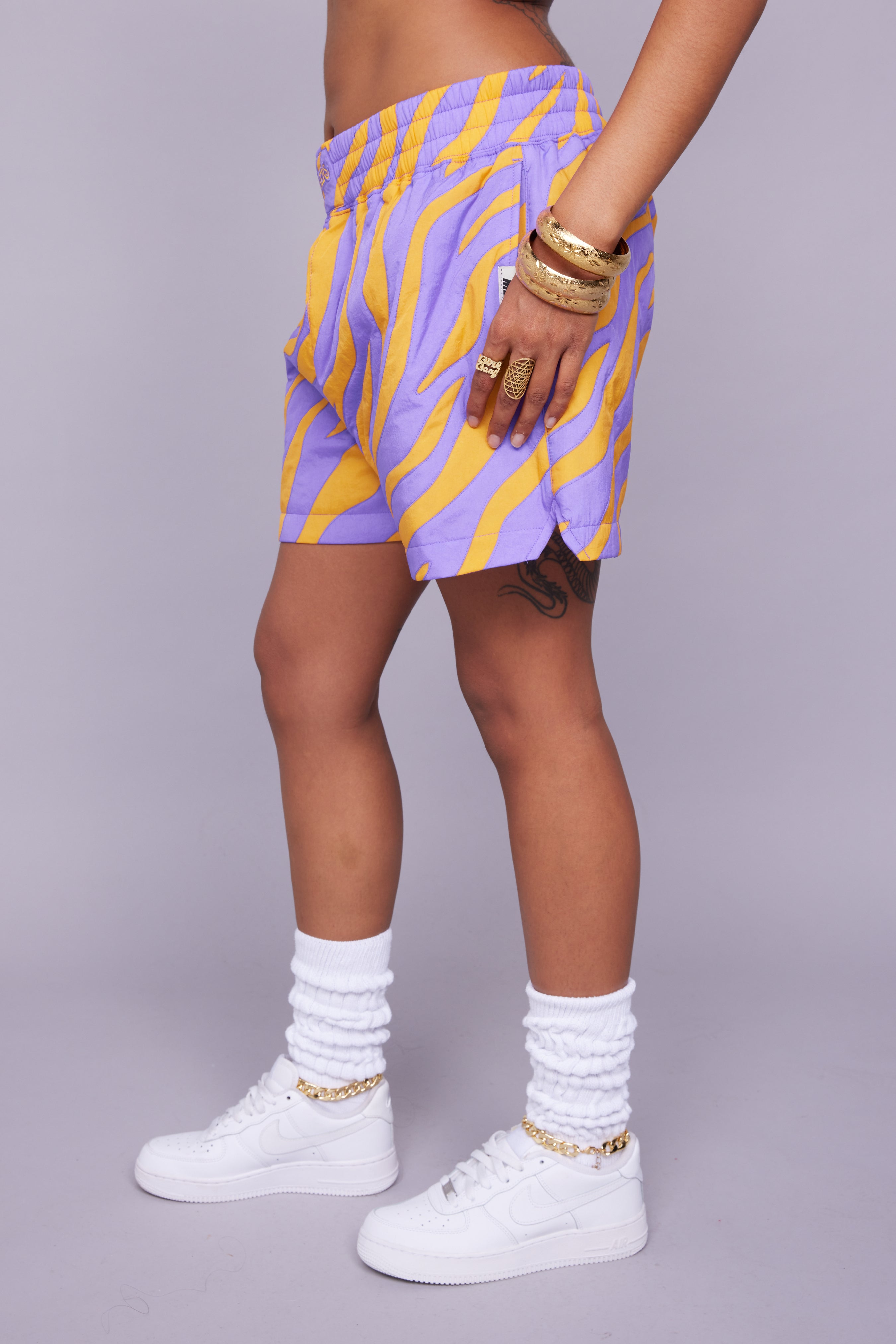 Lakers Nylon Quilted Puffer Short – Melody Ehsani