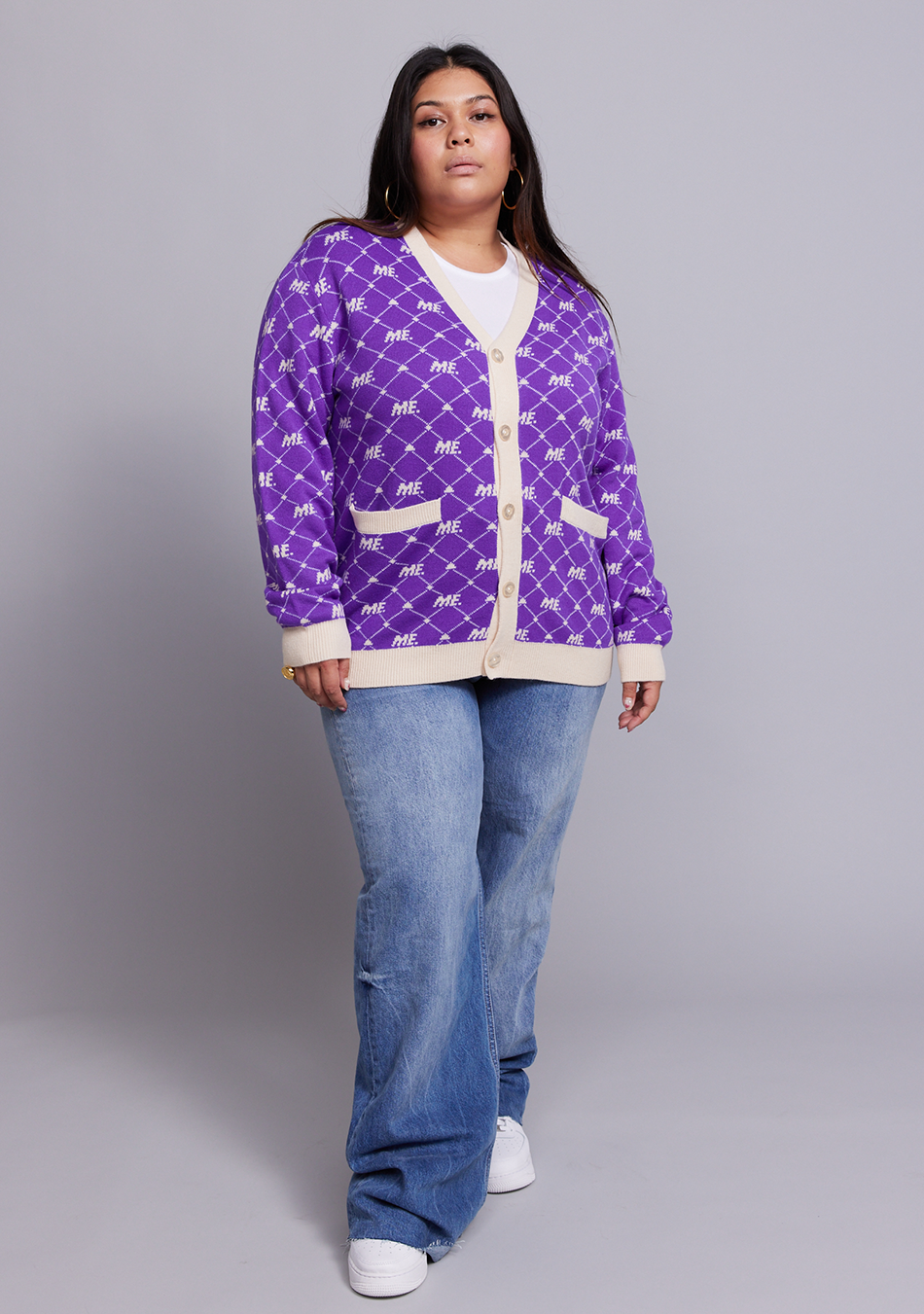 ME. Monogram Cardigan- Magic Purple – Melody Ehsani