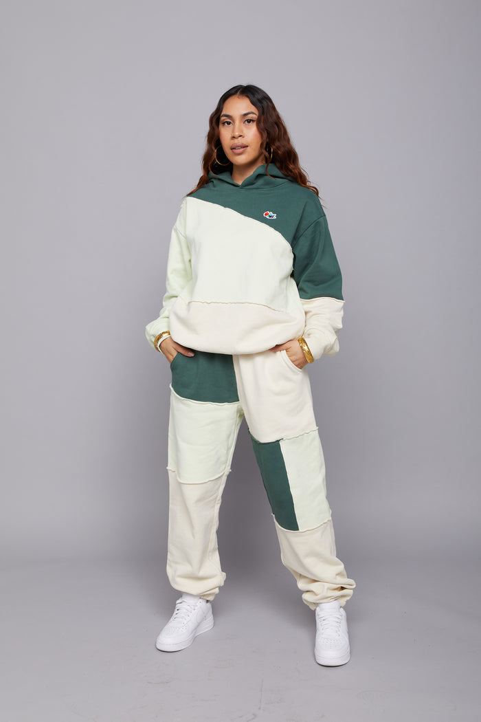 ME. Patchwork Sweatpants Moss – Melody Ehsani